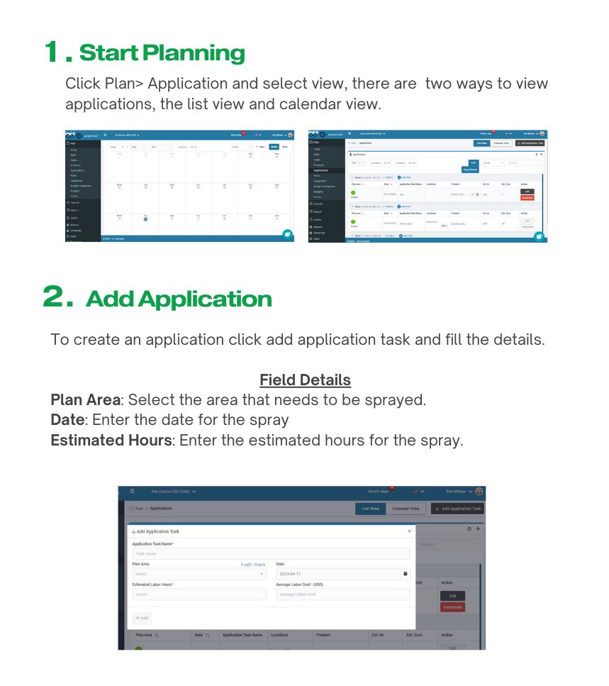 Simple Start Guide Application Planner